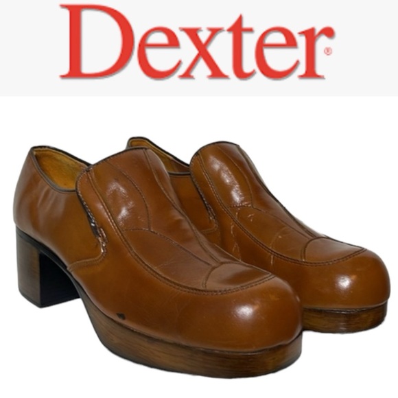Dexter | Shoes | Dexter Rare Vintage 7s Leather Disco Slip On Platform ...